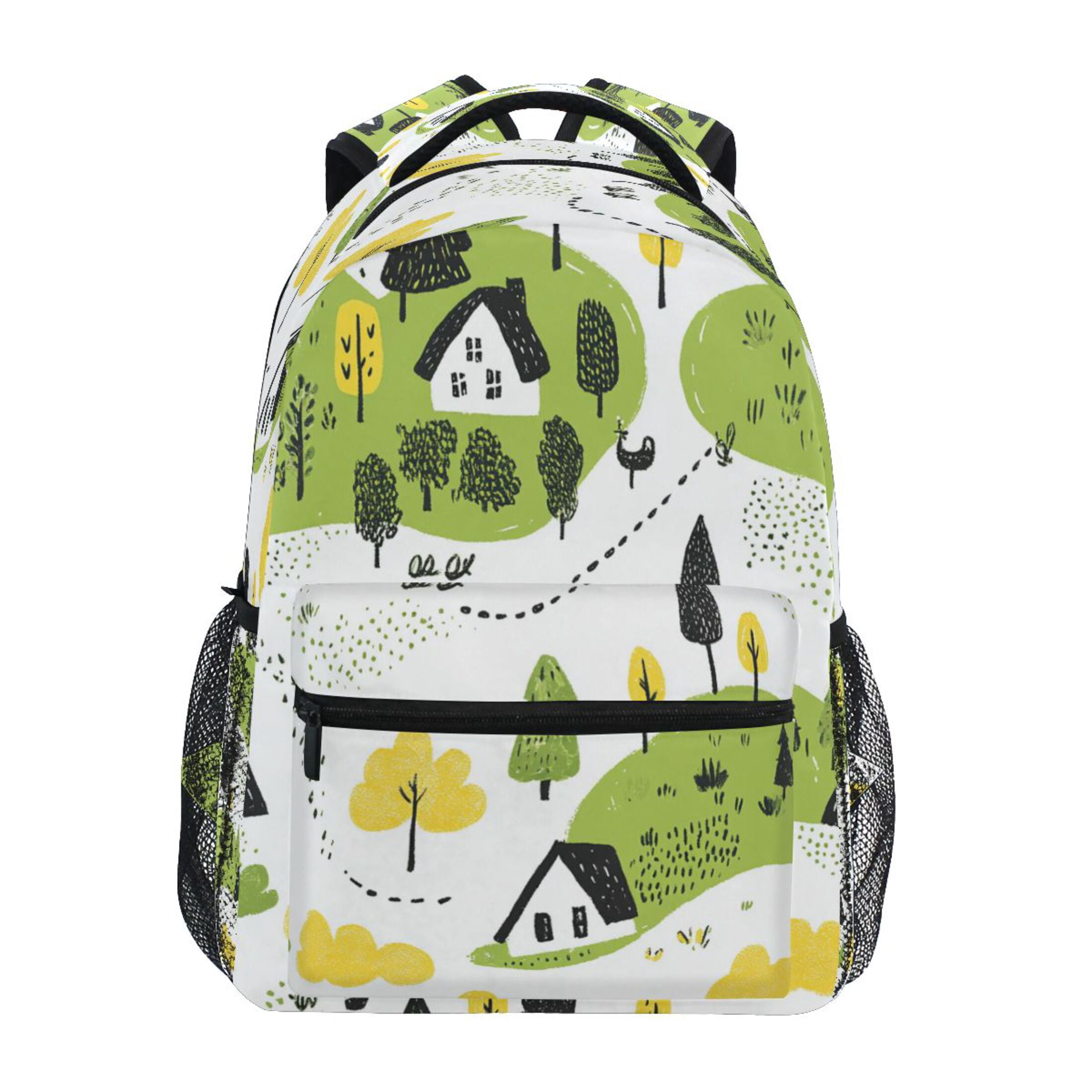 Cartoon Landscape Pattern Stylish Large Backpack 15L Self-Standing ...