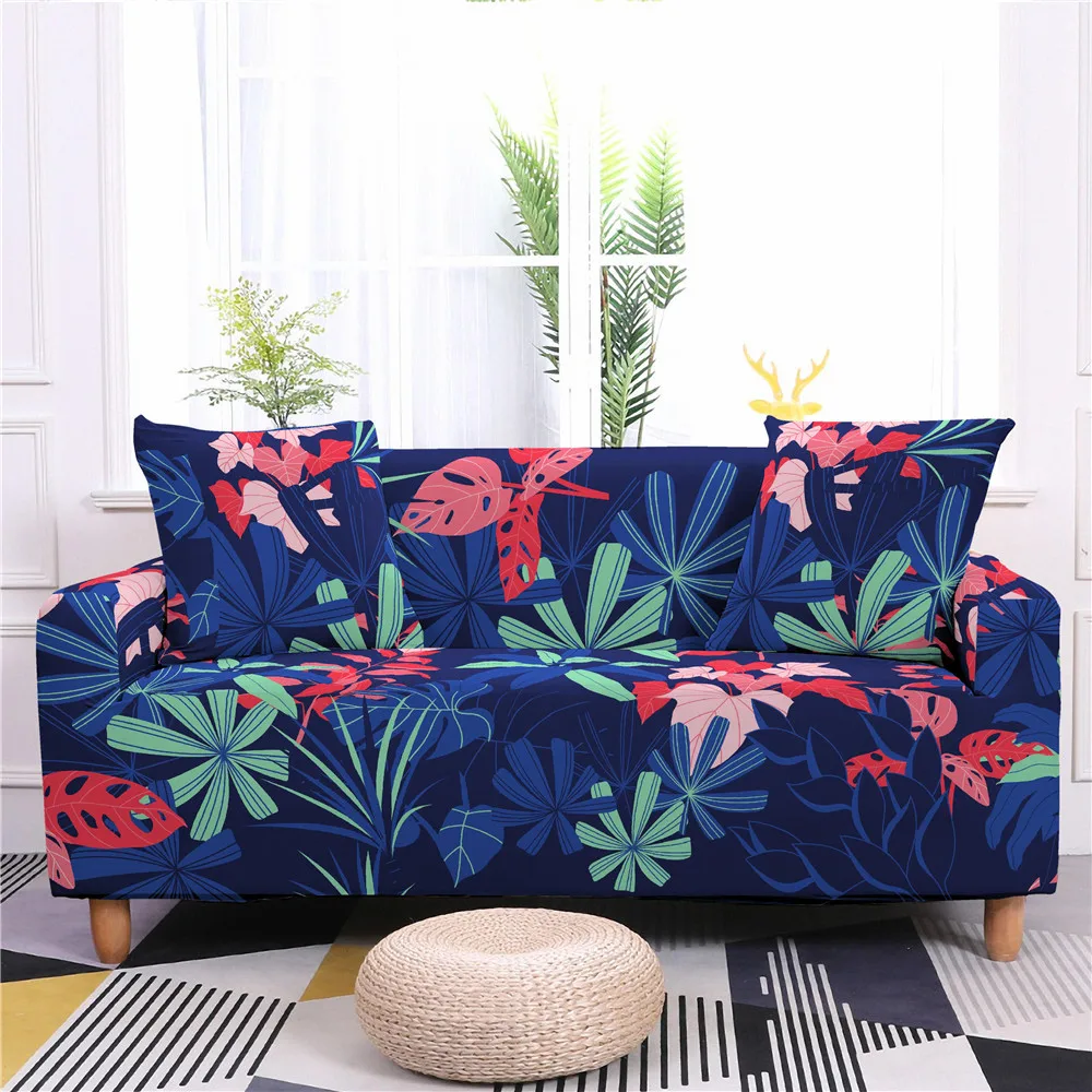 Cartoon Leaf Pattern Sofa Cover Polyester All-inclusive Living Room ...