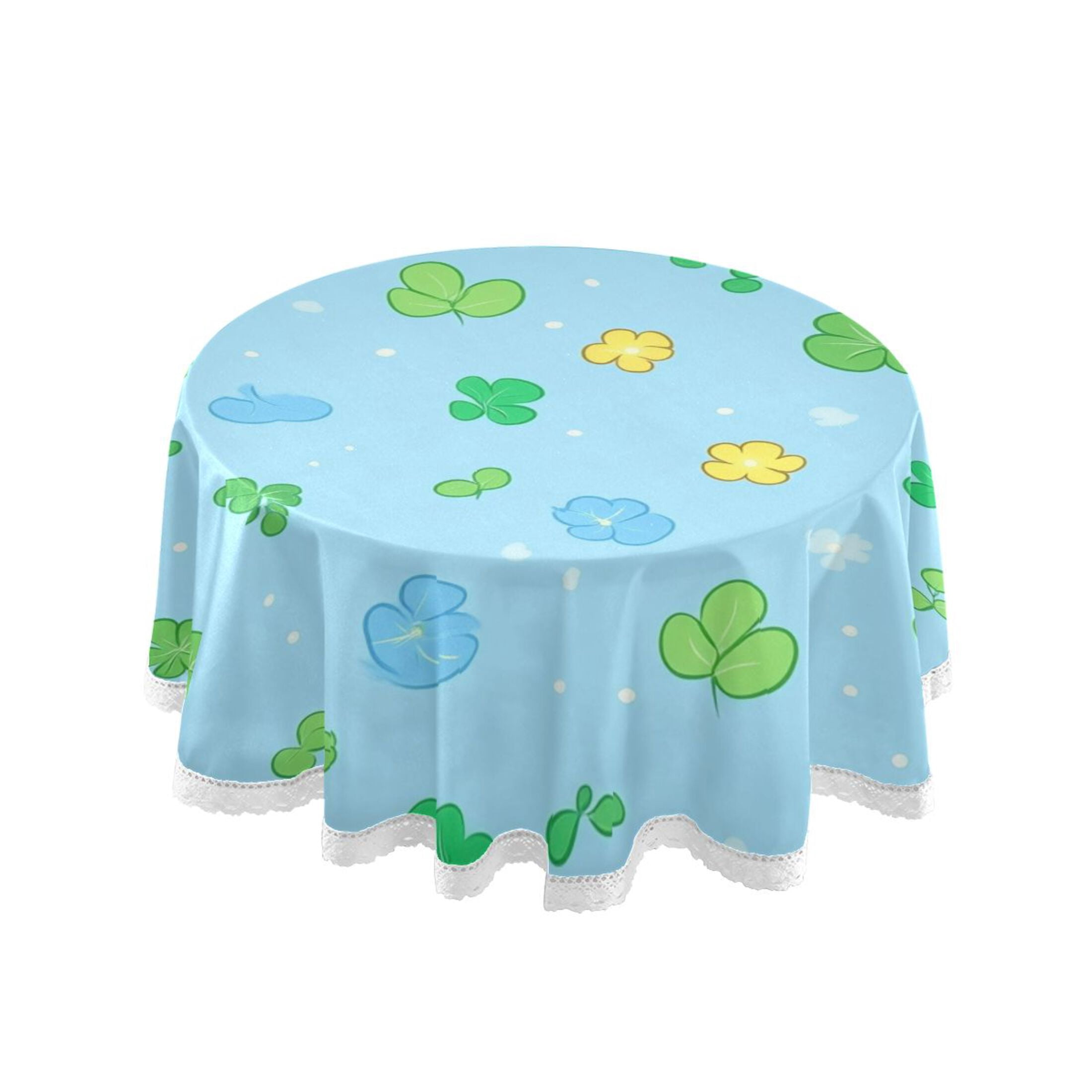 Cartoon Leaf Print 60 Inch Round Tablecloth Durable Wrinkle Heat ...