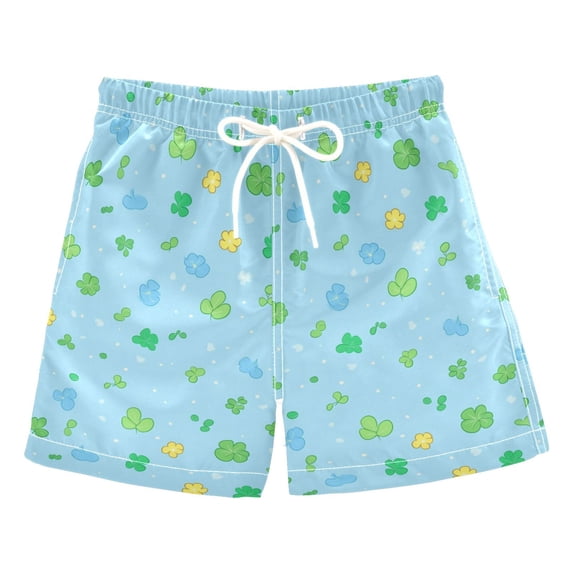 Cartoon Leaf Print Swim Trunks Quick Dry Beach Pool Board Shorts ...