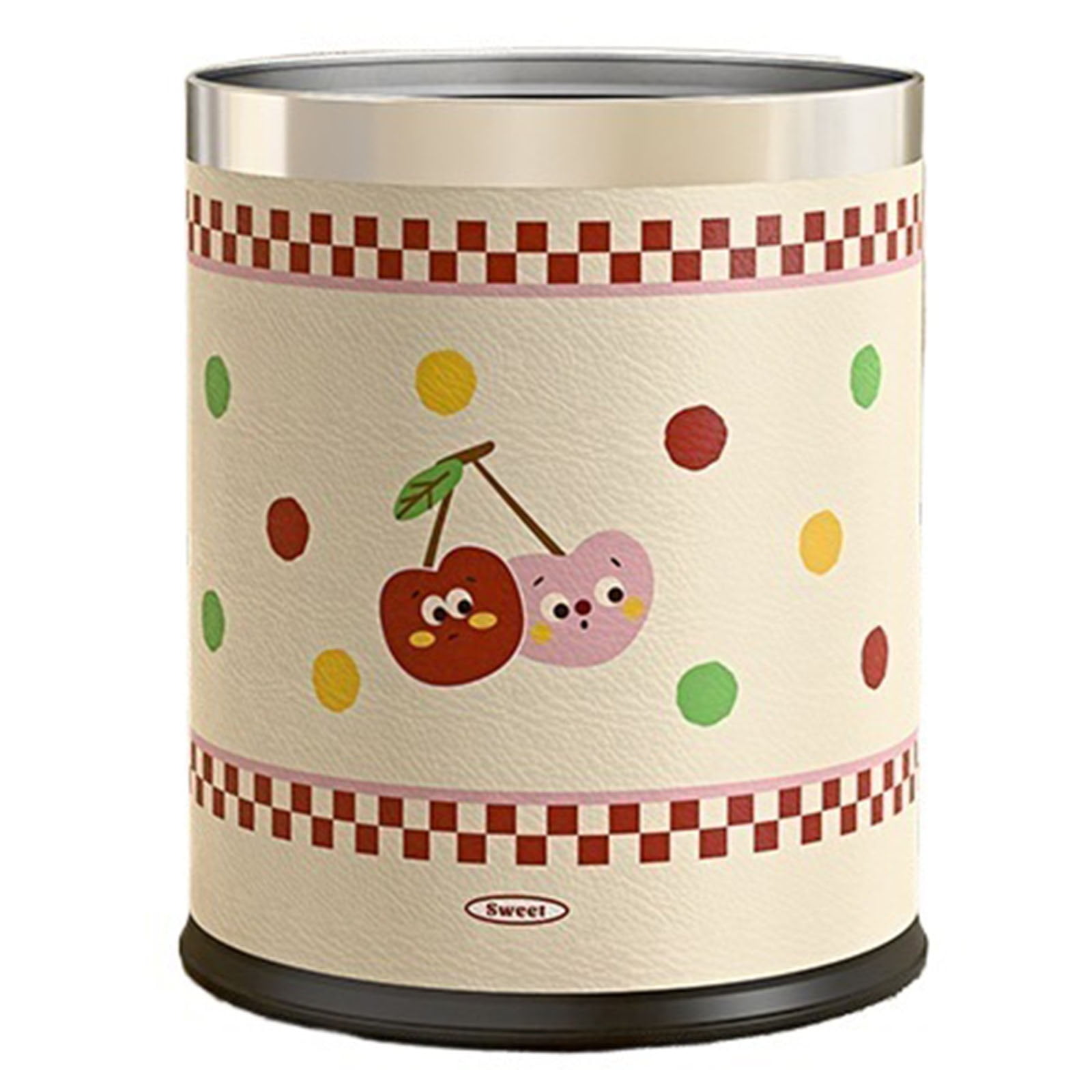 Cartoon Leather Trash Can - Decor Garbage Can - Small Waste Basket for ...