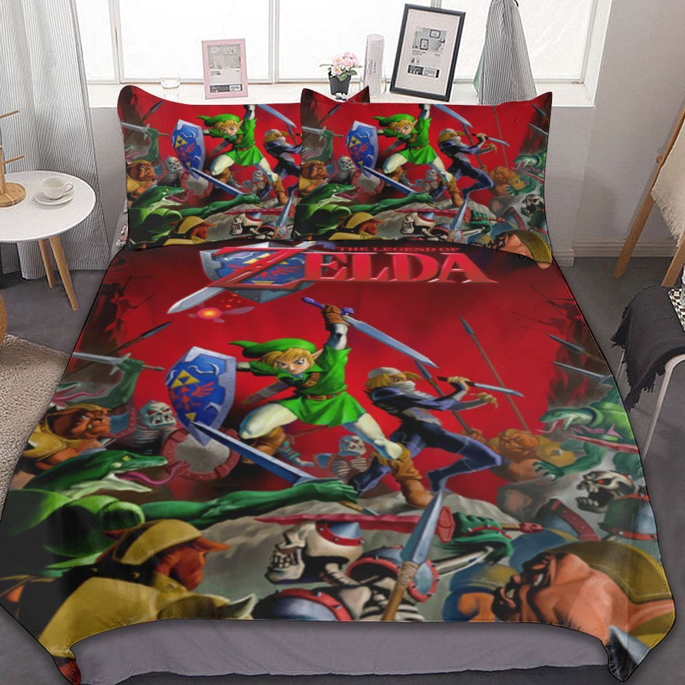 Cartoon Legend Of Zelda 3-Piece Bed Set Warm and Comfortable Kawaii ...