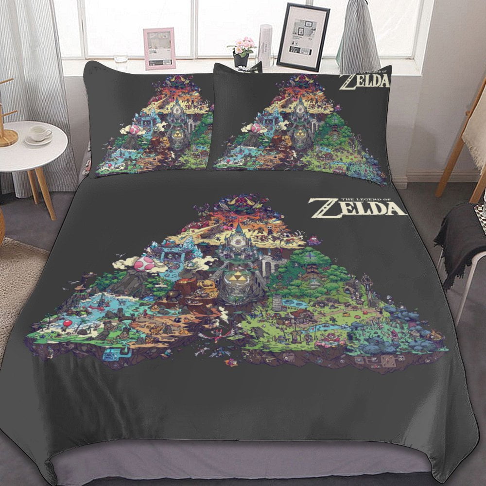 Cartoon Legend Of Zelda 3-Piece Bed Set Warm and Comfortable Kawaii ...