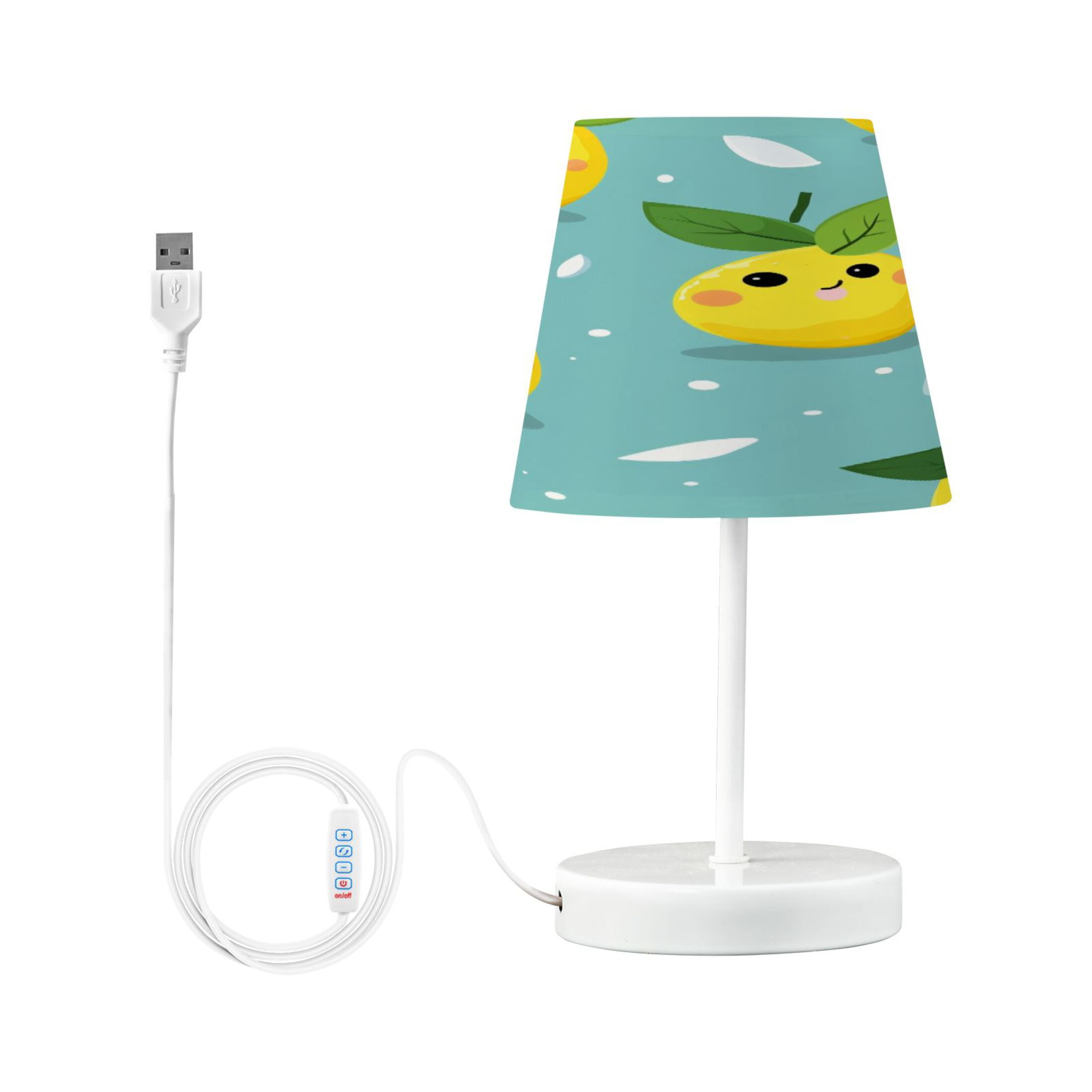 Cartoon Lemon Face Desk Lamp LED Table Nightstand Lamps with 3 Color ...