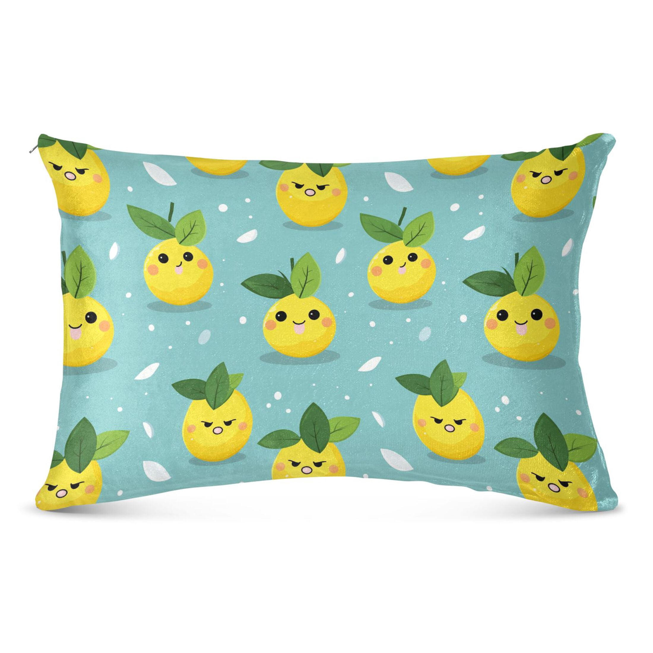 Cartoon Lemon Face Plush Pillow Cases Queen Size Ultra Soft Warm ...