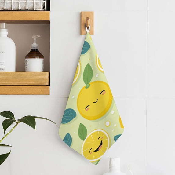 Cartoon Lemon Pattern Towels for Bathroom, Kitchen, Gym, Towels, Soft ...
