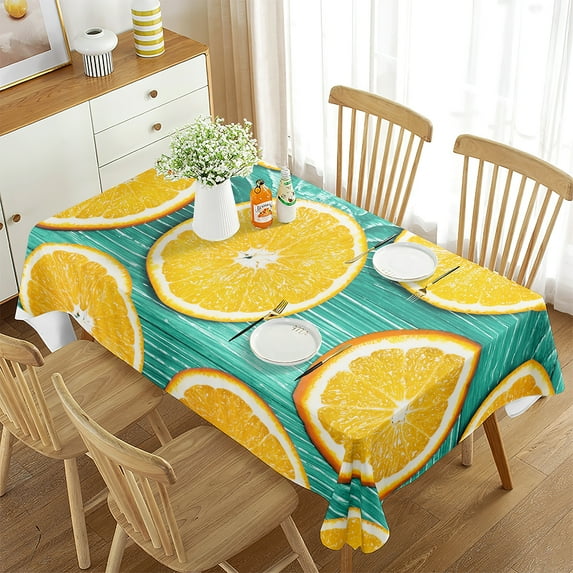 Cartoon Lemon Tablecloth Rectangle Vintage for Home Kitchen Tea Table ...