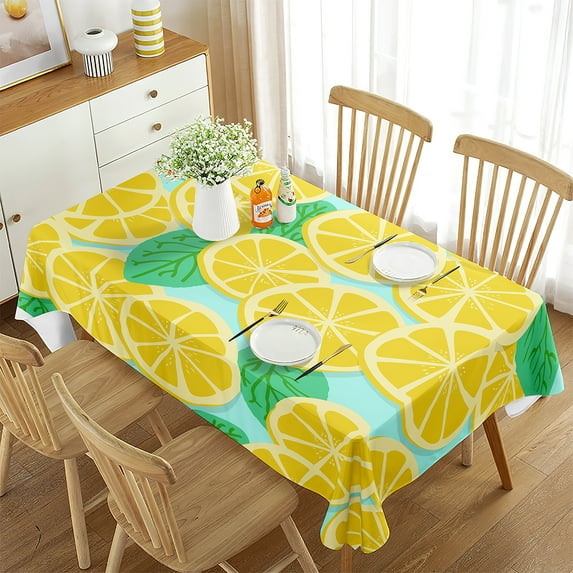 Cartoon Lemon Tablecloth Rectangle Vintage for Home Kitchen Tea Table ...
