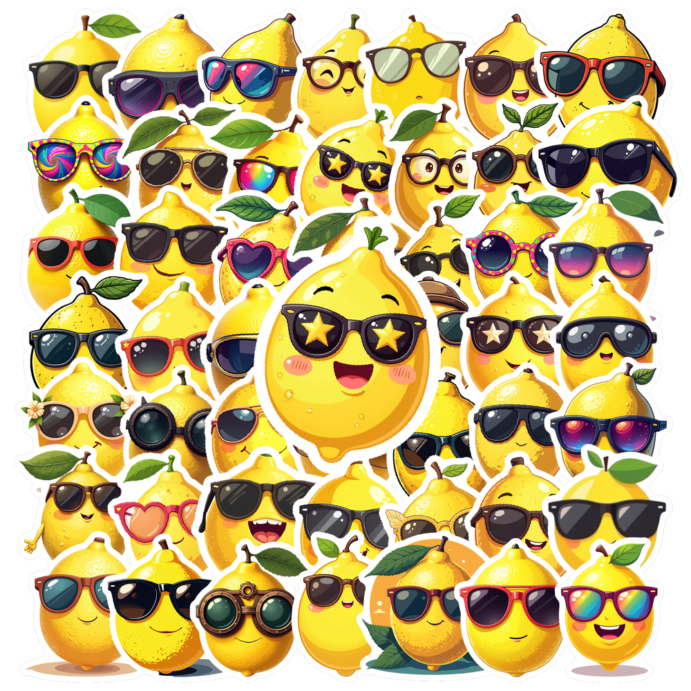 Cartoon Lemon Theme Stickers, Waterproof Lemon Theme Sticker for Water ...
