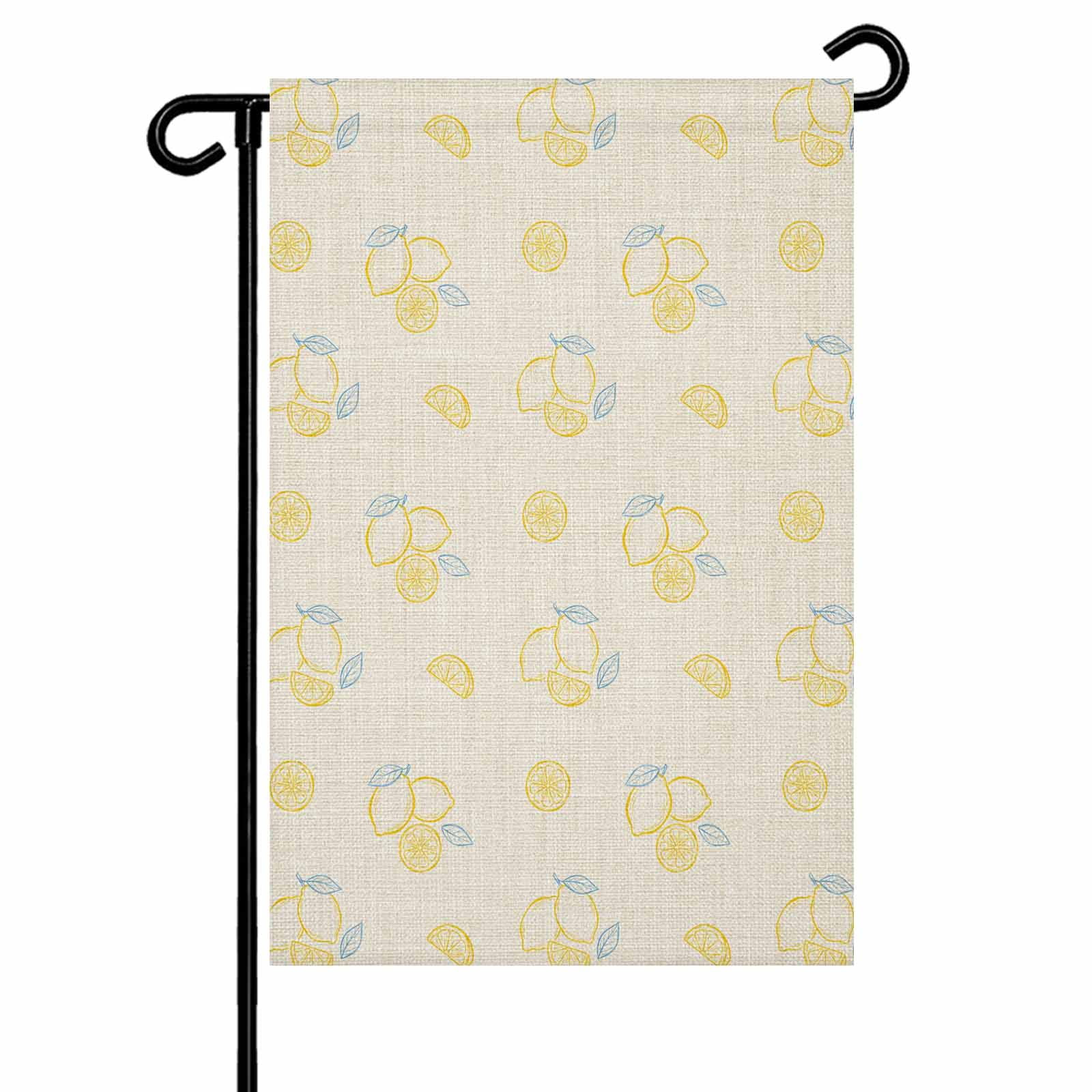 Cartoon Lemons Garden Flag 28x40 Inch Summer Fruit Leaf Pastoral Plant ...