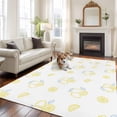 Cartoon Lemons Washable Area Rug 5x7 Summer Fruit Leaf Pastoral Plant ...