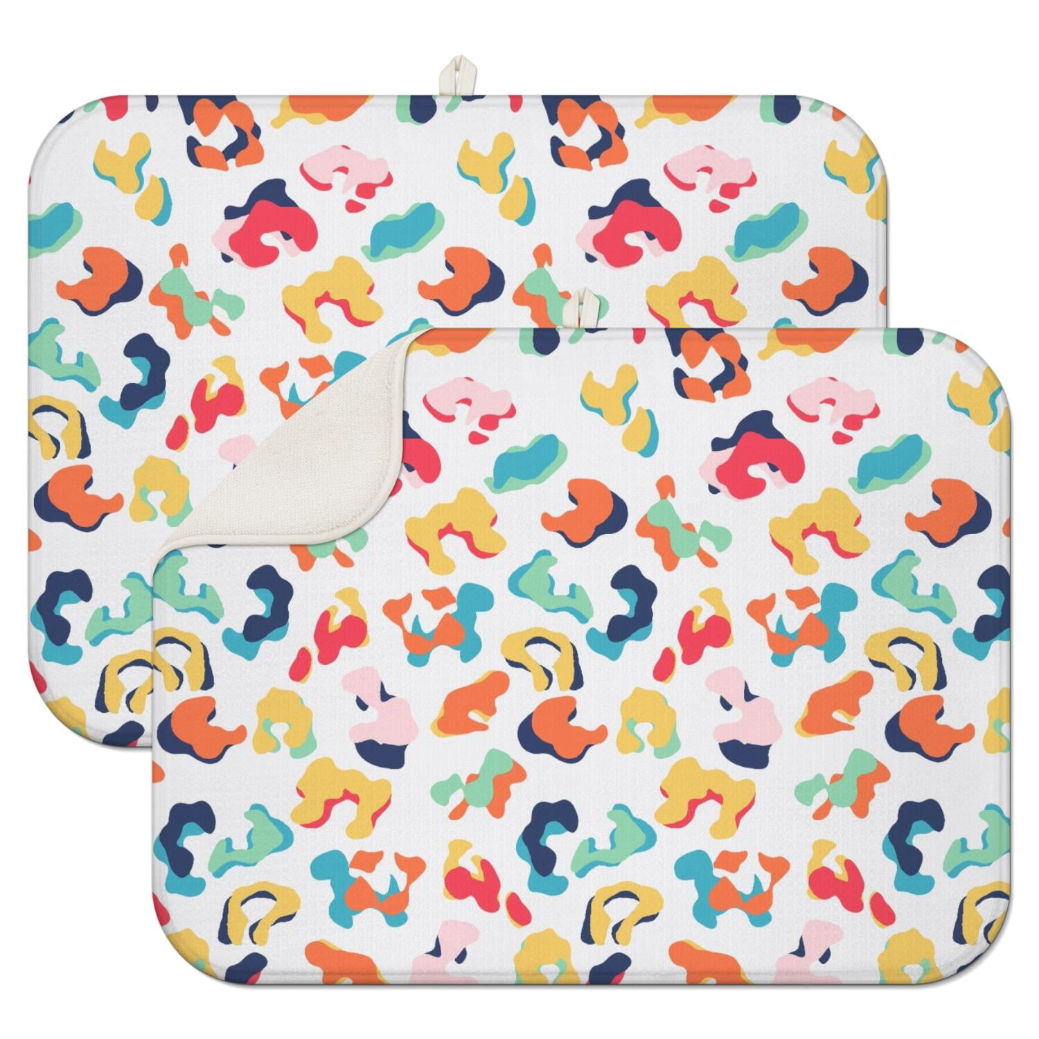 Cartoon Leopard Print Dish Mat – Cute Animal Pattern for Kids and ...