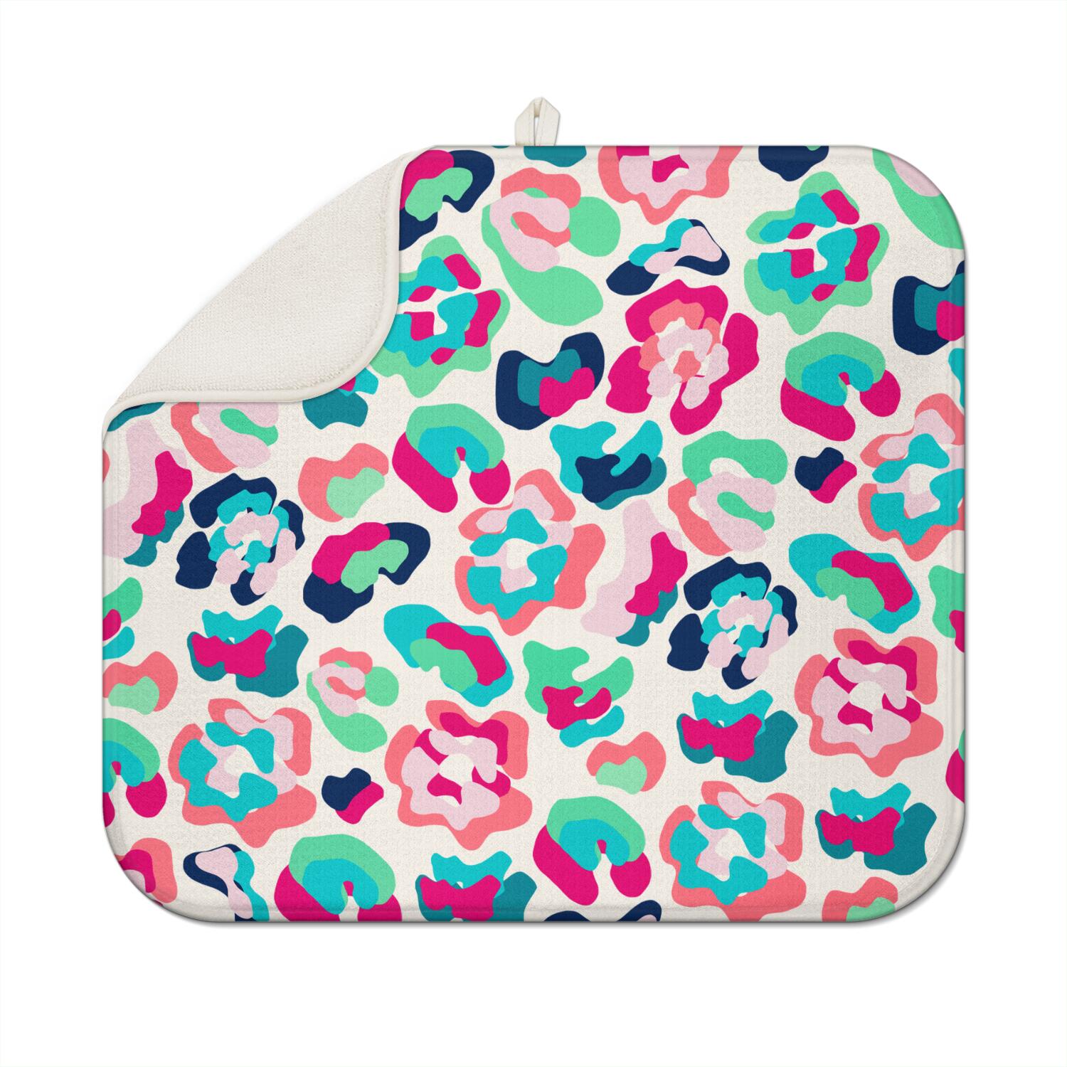 Cartoon Leopard Print Dish Mat – Cute Animal Pattern for Kids and ...