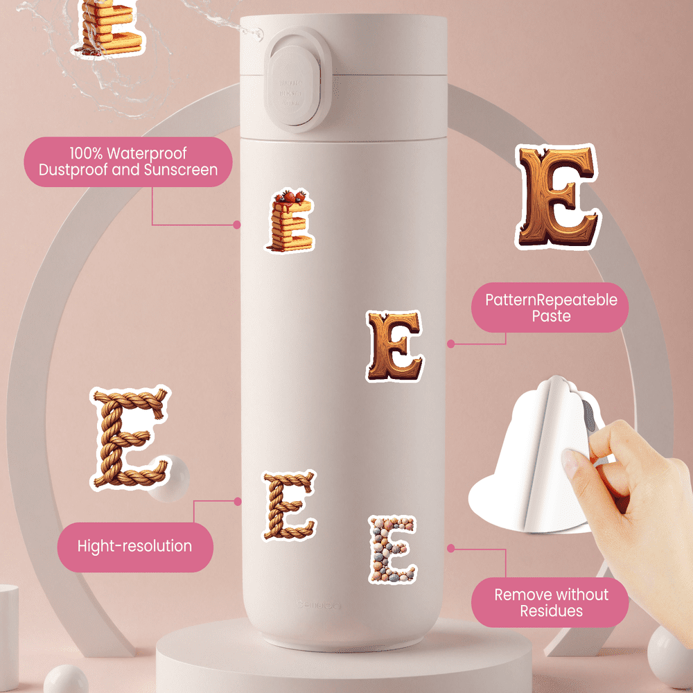 Cartoon Letter Theme Stickers, Waterproof Letter Theme Sticker for ...