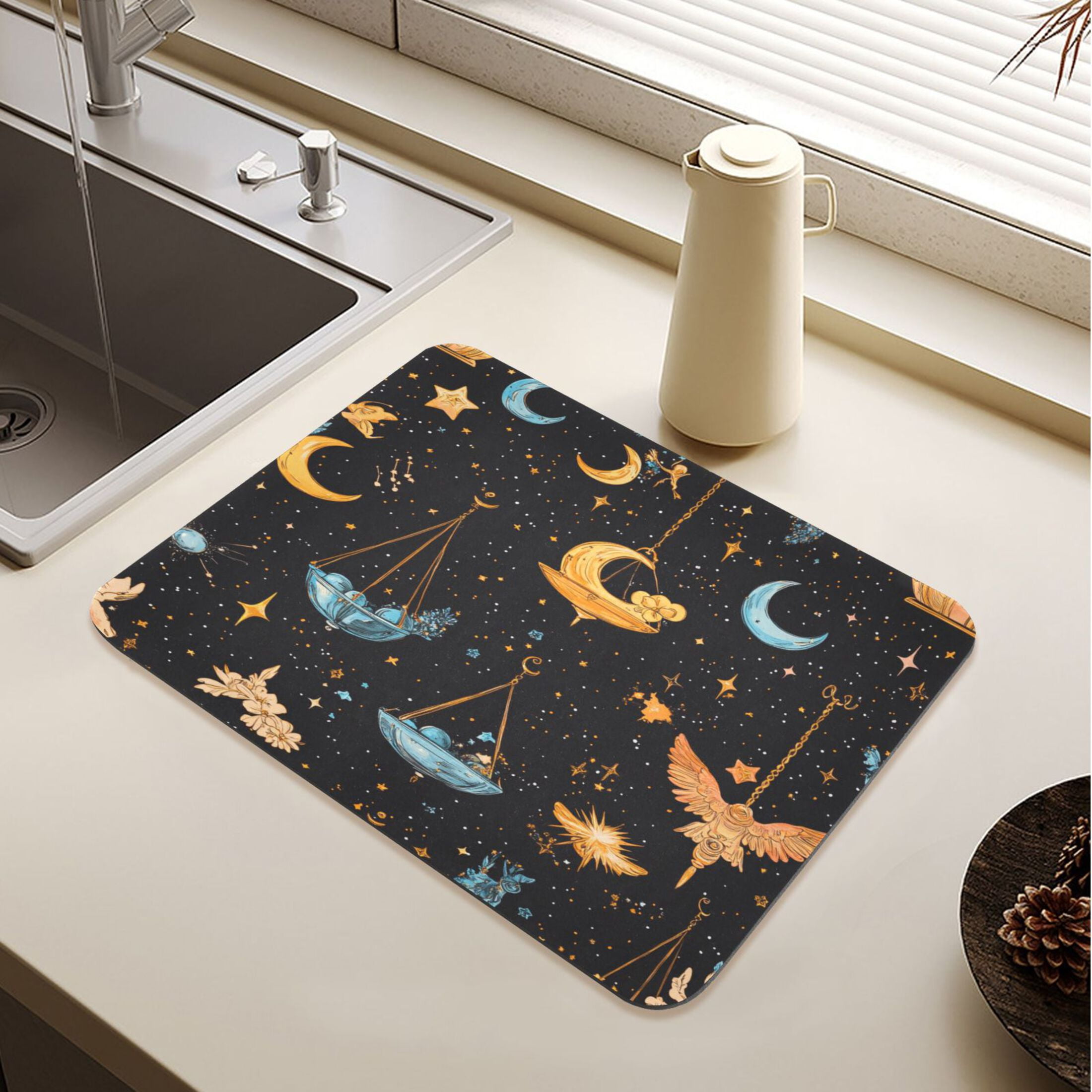 Cartoon Libra Pattern Drying Mat Diatomaceous Earth Super Absorbent ...