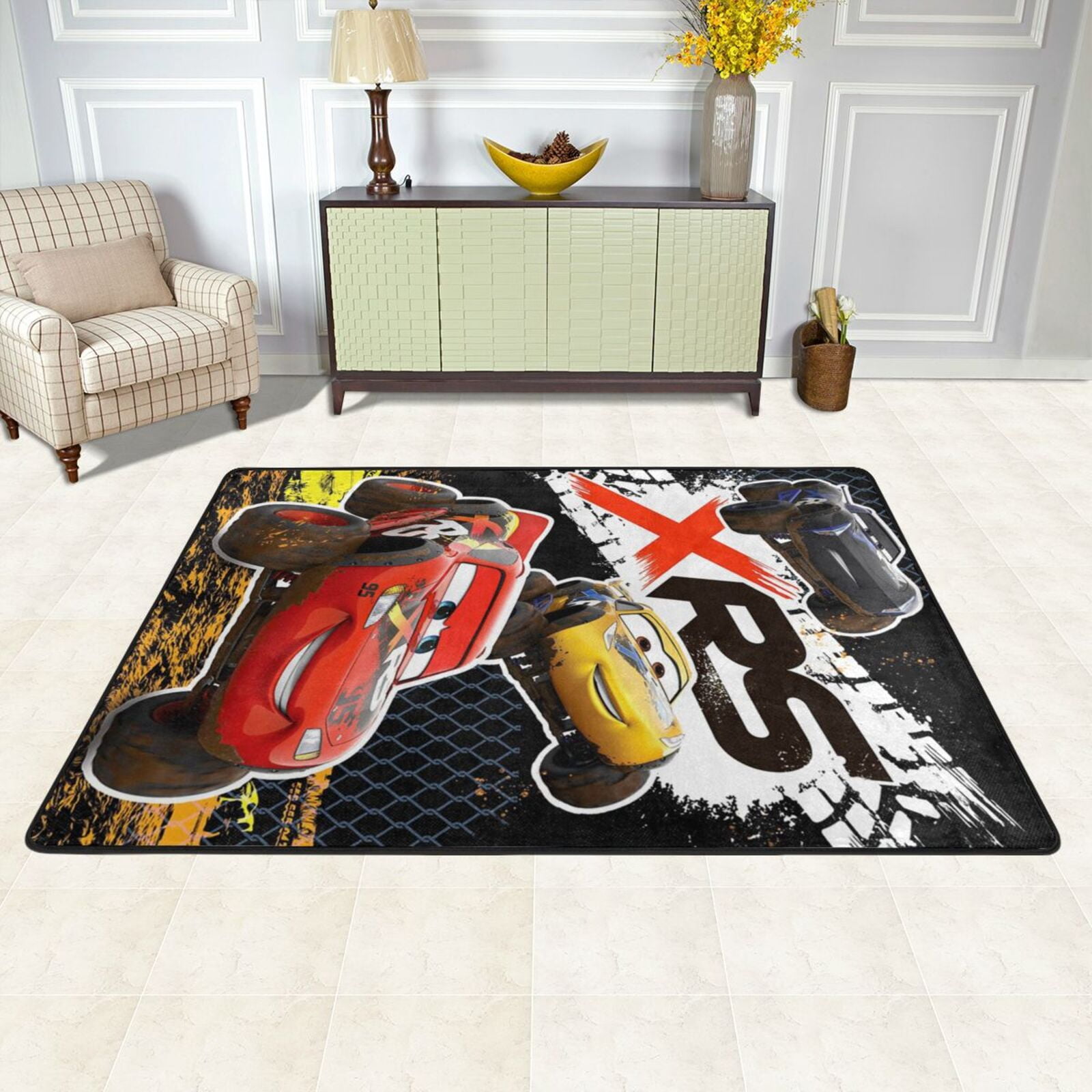 Cartoon Lightning Mcqueen Rugs Washable Cover Floor Rug Carpets ...