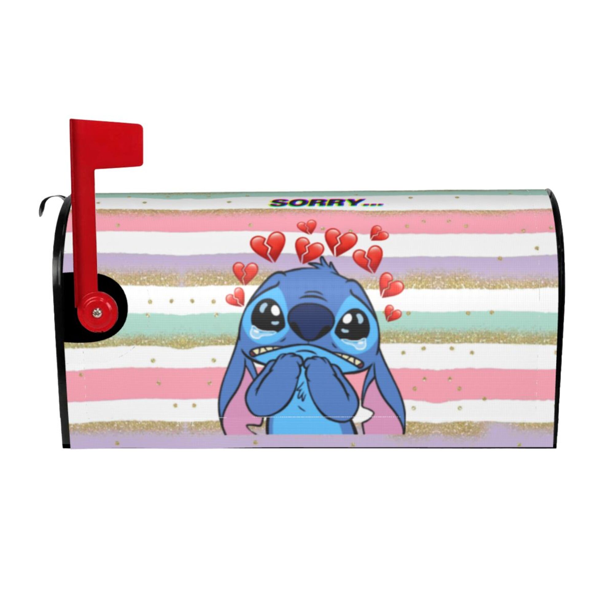Cartoon Lilo & Stitch Mailbox Cover Magnetic Standard Size 25.5x21 in ...