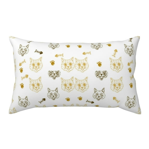 Cartoon Line Cat Fish Bone Pillow Cases Standard Size, Soft Pillow ...