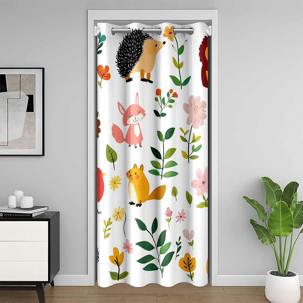 Cartoon Lion Door Curtain For Doorway Privacy,Zoo Animal Blackout ...