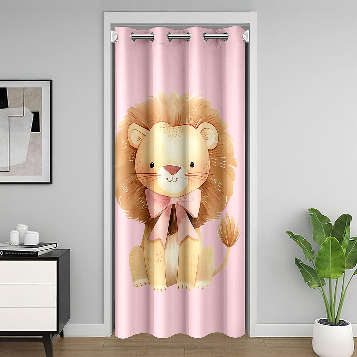 Cartoon Lion Door Curtain for Privacy,Jungle Safari Aniamls Door Drape ...