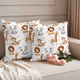 Cartoon Lion Giraffe Elephant Tiger Waterproof Throw Pillow Covers Set ...