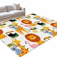 Cartoon Lion Giraffe Koala Bird 2.7x5ft Non Slip Area Rug Funny Cute ...