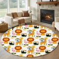 Cartoon Lion Giraffe Koala Bird 5FT Round Area Rugs for Living Room ...