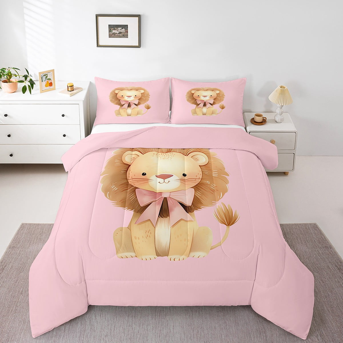 Cartoon Lion Comforter Sets King Size,Jungle Safari Aniamls Bedding ...