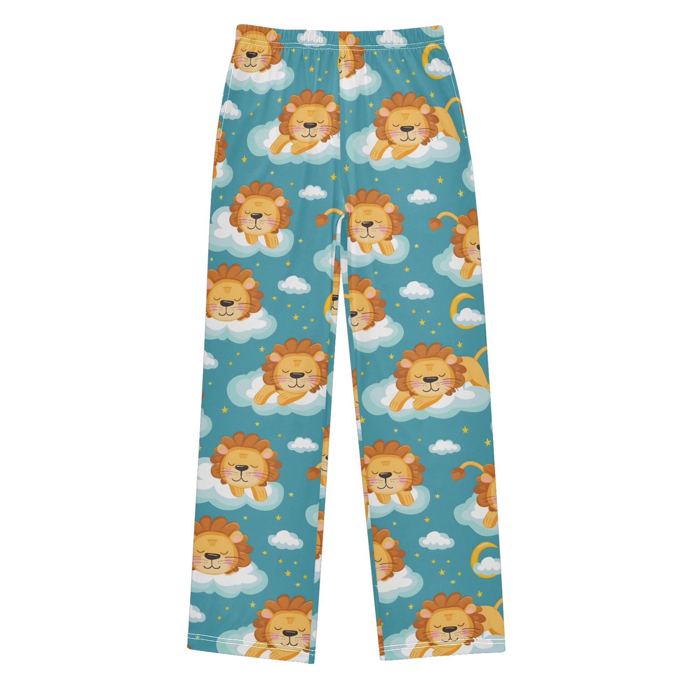 Cartoon Lion with Sky Element Cute Animal Wallpaper for Textile Gift ...