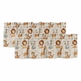 Cartoon Lions Giraffe Tiger 2 Panels Kitchen Valance, Cute Animal Leaf ...