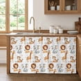Cartoon Lions Giraffe Tiger Cabinet Curtains 28" W x 51" L Cute Animal ...