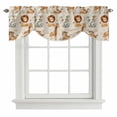 Cartoon Lions Giraffe Tiger Tie Up Valance Curtains Cute Animal Leaf ...
