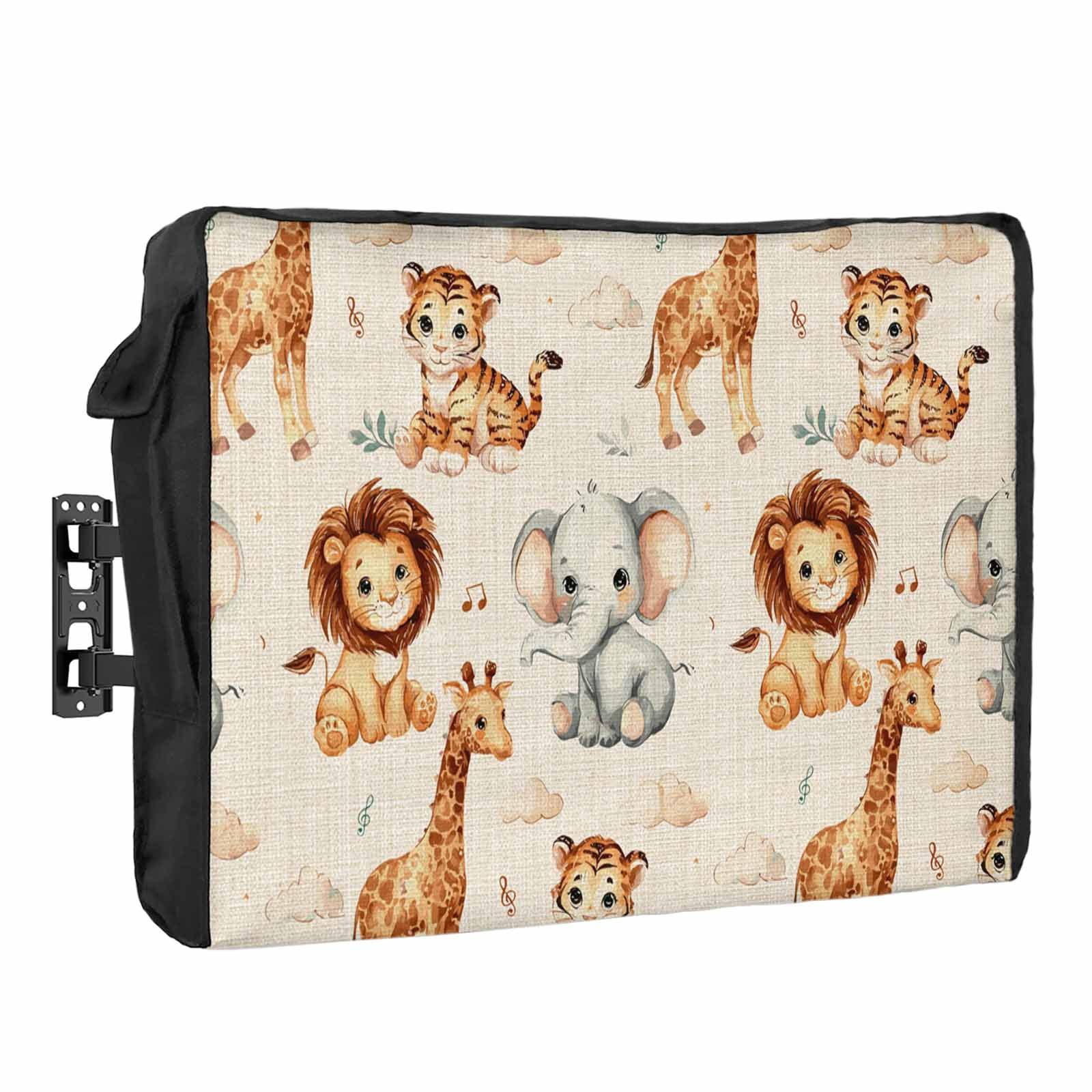 Cartoon Lions Giraffe Tiger Waterproof Outdoor TV Cover, Cute Animal ...
