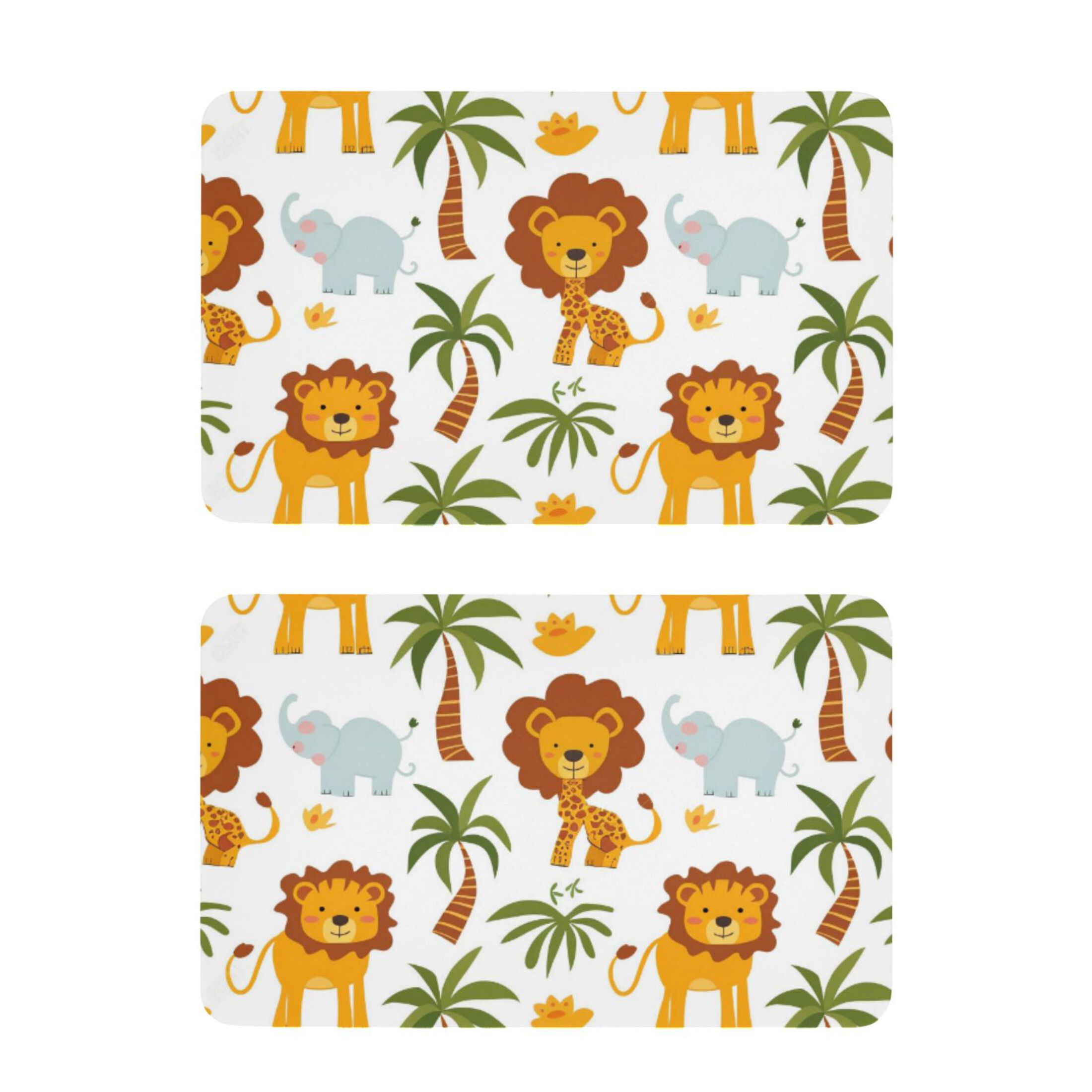 Cartoon Lions and Elephant Refrigerator Magnet Stickers Square Fridge ...