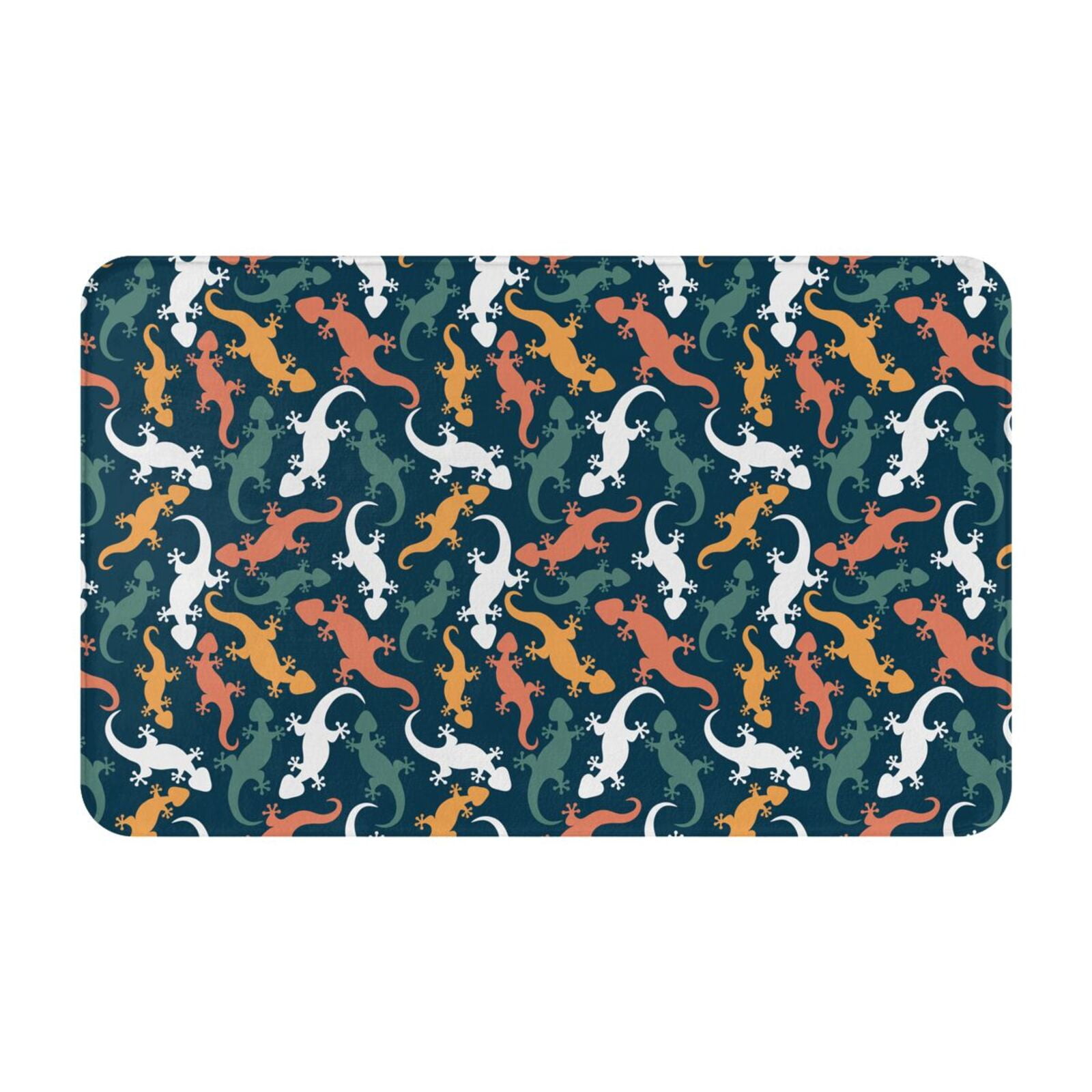 Cartoon Lizard Gecko Multicolor Front Door Mat, Indoor Mats for Bedroom ...