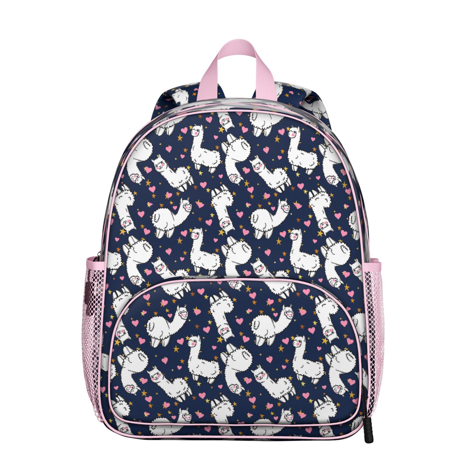 Cartoon Llama Student Backpack – Funny Alpaca Pattern with Kawaii ...