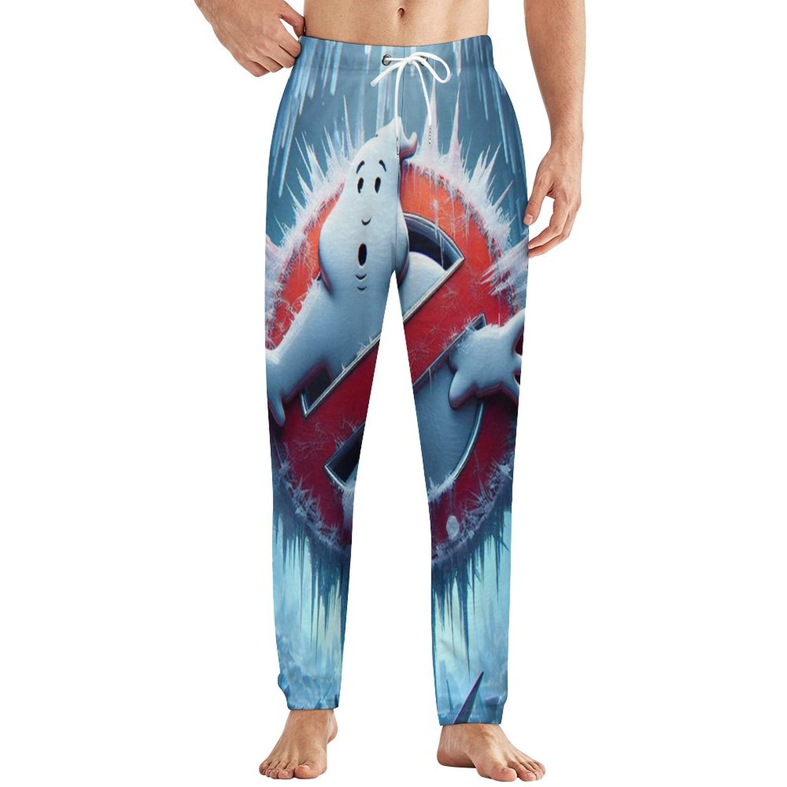 Cartoon Logo Ghostbusters Flannel Men's Pajama Pants Bottoms Home Loose ...