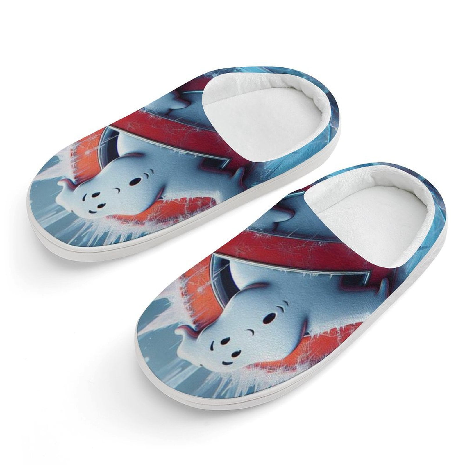 Cartoon Logo Ghostbusters Kid's Cotton Slippers Winter Warm Soft Plush ...