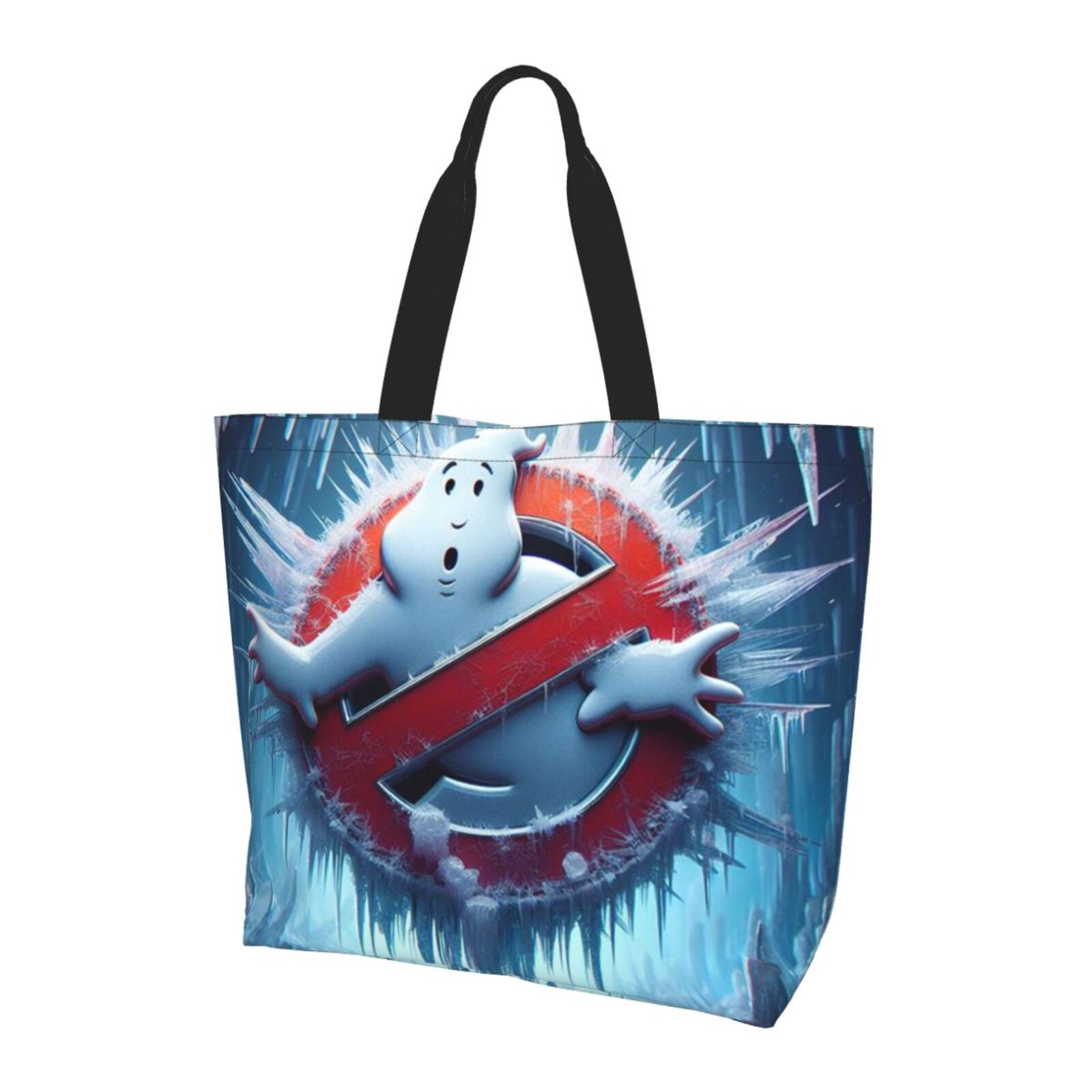 Cartoon Logo Ghostbusters Tote Bags Reusable Women Shoulder Bag Grocery ...