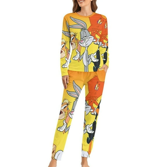 Cartoon Looney Tunes Womens Pajama Set Loungewear Cozy Soft House Wear ...
