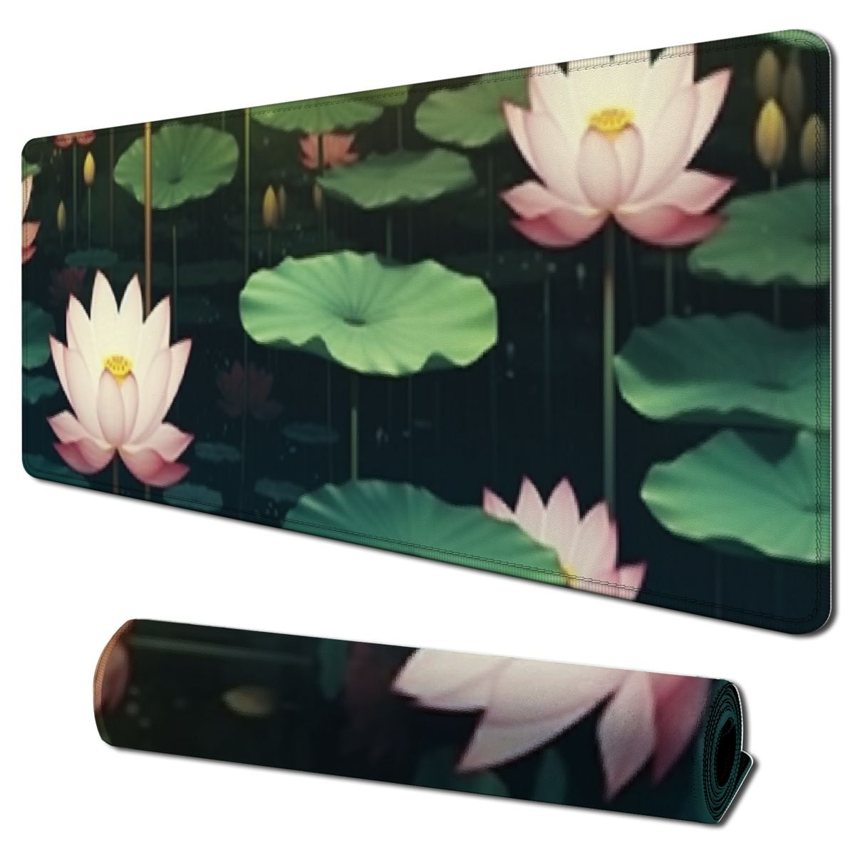 Cartoon Lotus Pattern Large Office Gaming Mouse pad Strong Adhesion and Durability Precision ...
