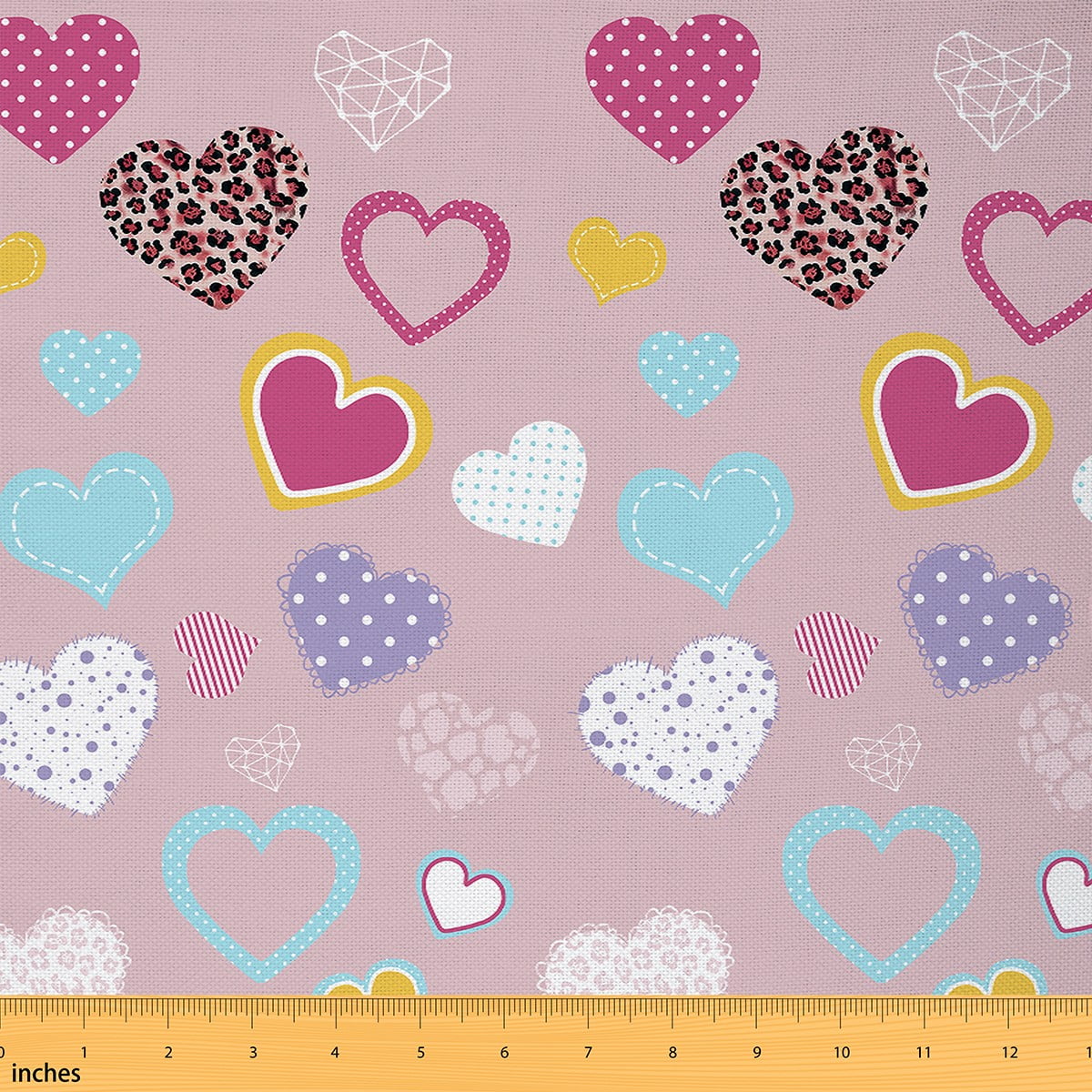 Cartoon Love Heart Fabric By The Yard,Valentine's Day Upholstery Fabric ...