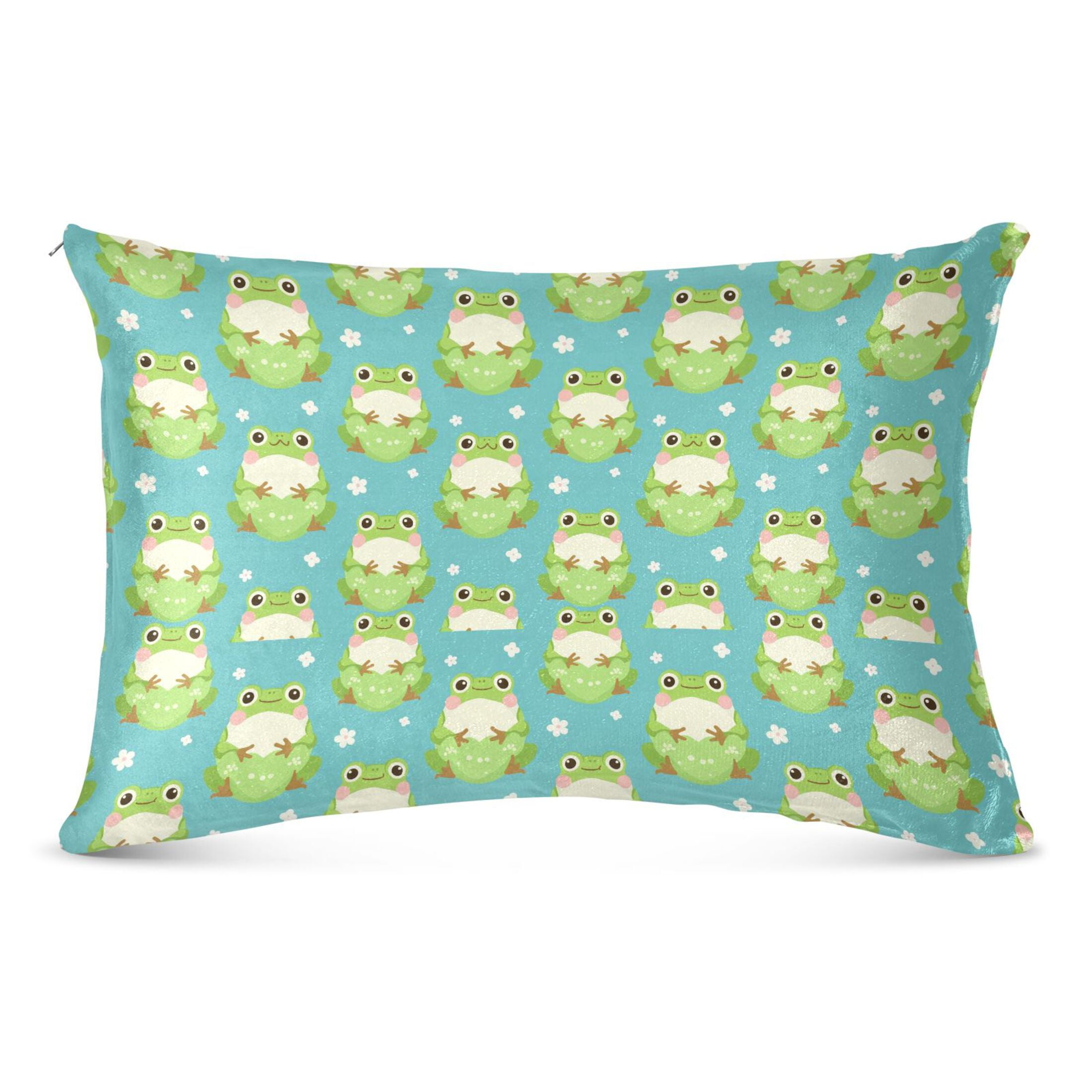 Cartoon Lovely Frogs and Flower Plush Pillow Cases Queen Size Ultra ...