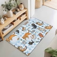 Cartoon Lovely Pets Fish Bubbles Rectangle Rug 2'x3' Light Blue Check ...