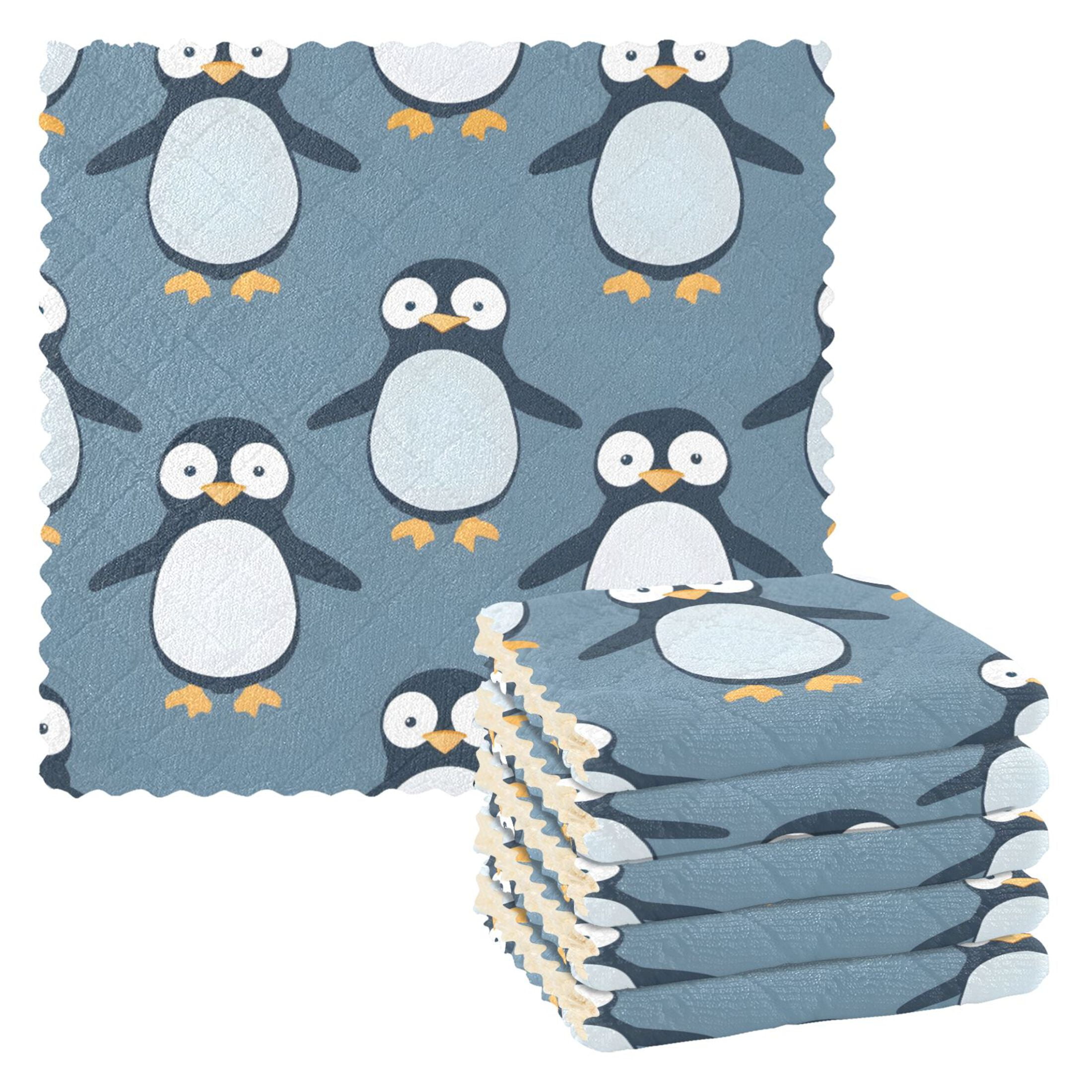 Cartoon Lovely Standing Penguins Dish Cloths Dish Towels Cleaning ...