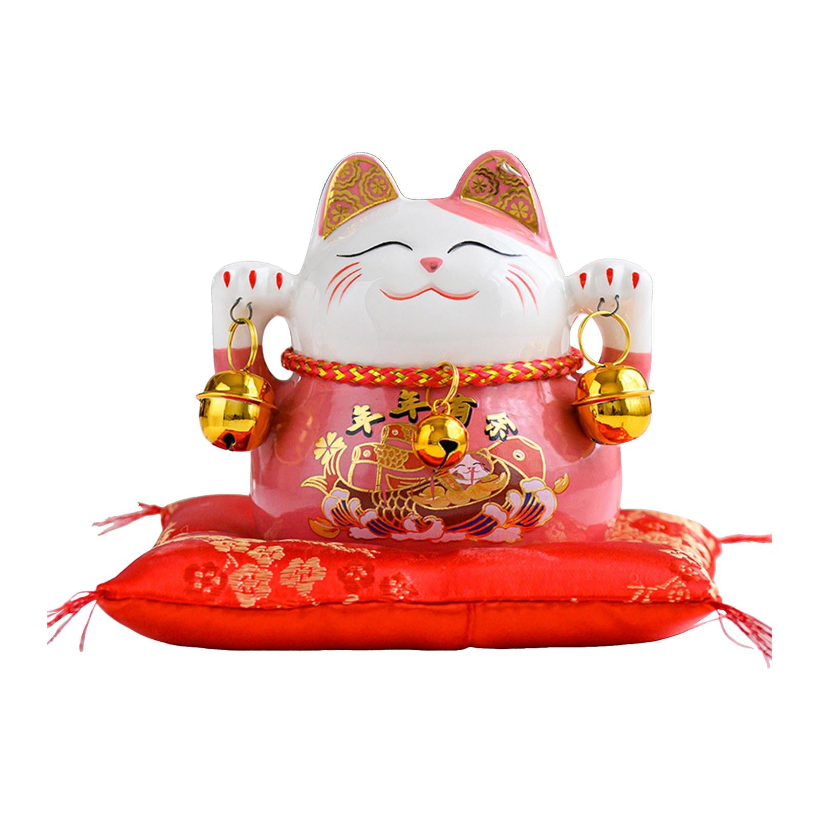 Cartoon Lucky Cat Money Bank, Saving Box Collectible Porcelain Ornament ...