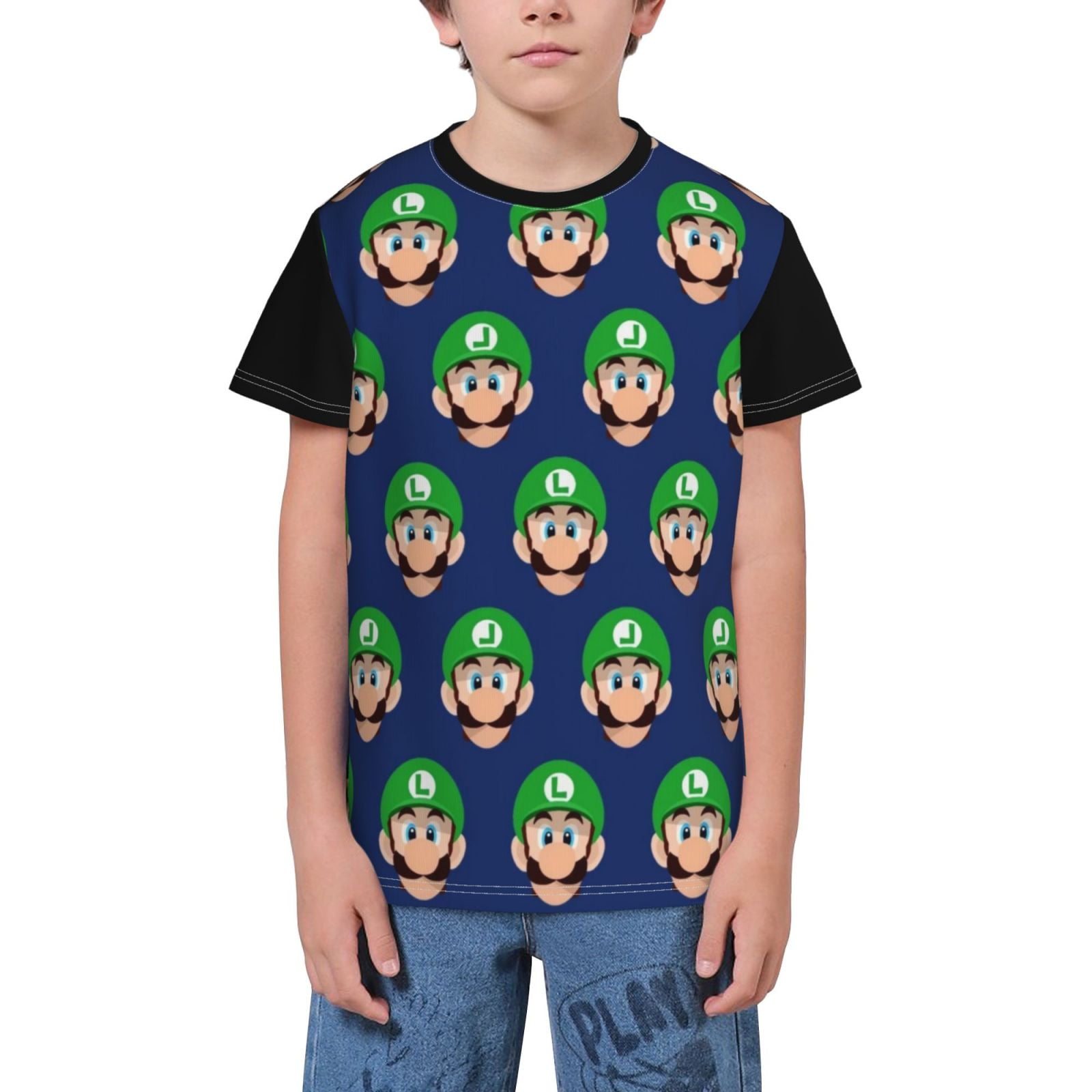 Cartoon Luigi Crewmate Boys Teens Casual T Shirts,Cool 3D Graphic Short ...