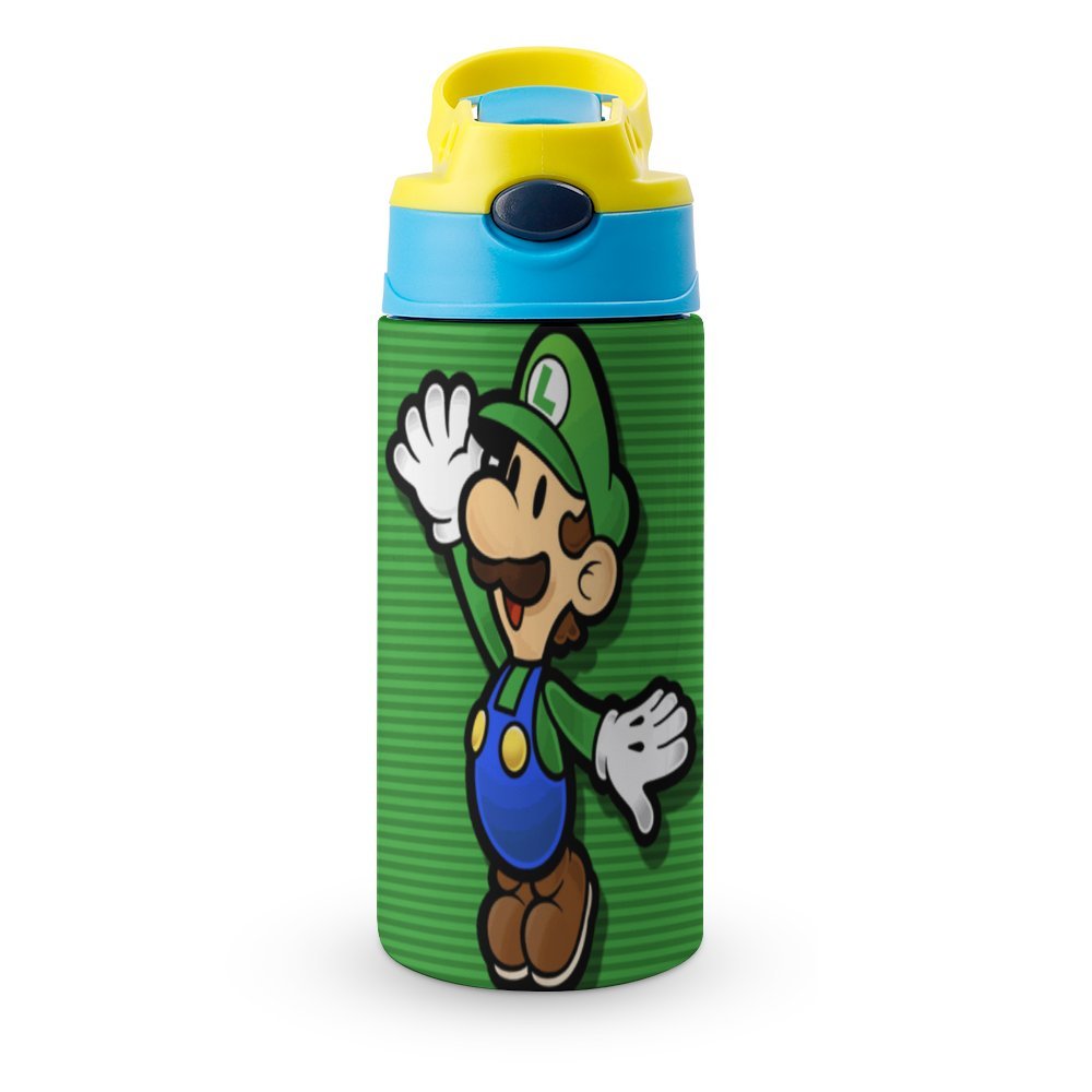 Cartoon Luigi's Mansion Kid's Insulated Water Bottle With Straw Vacuum Stainless Steel Cup Leak ...