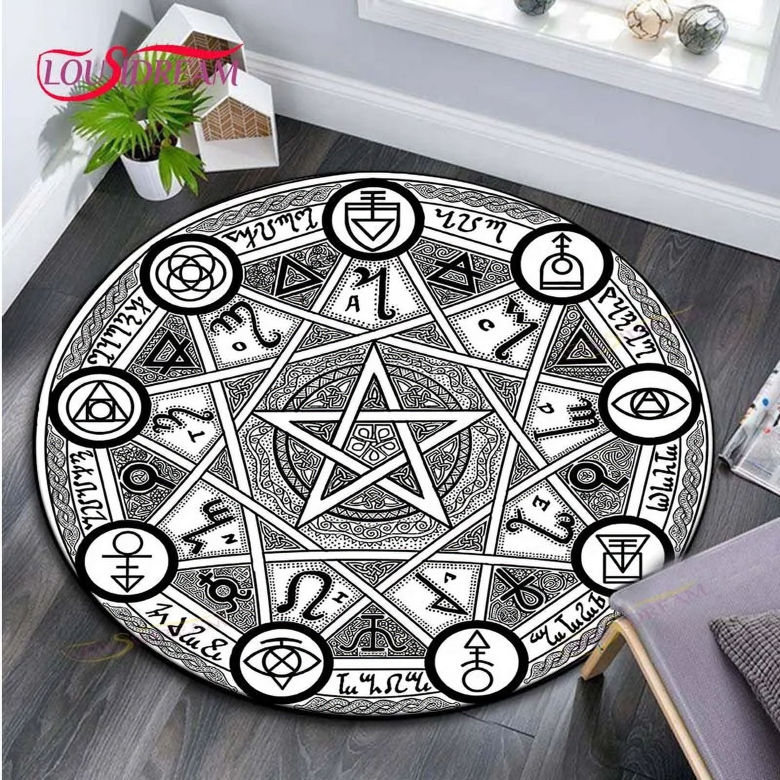 Cartoon Magic Circle Rug Home Decorative Round Carpet Soft Fashion Area ...