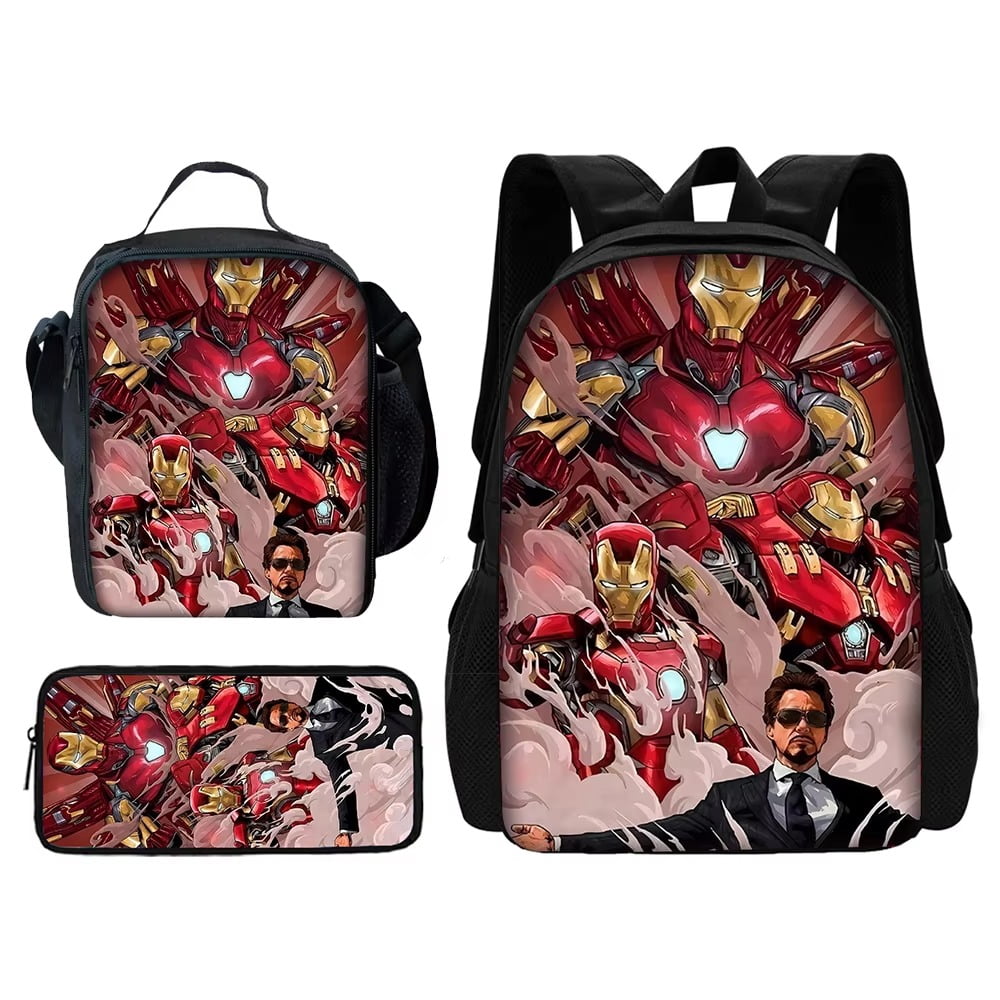 SALQGBUW M-Marvels Iron backpack outdoor bag 3 in 1 bookbag shoulder ...